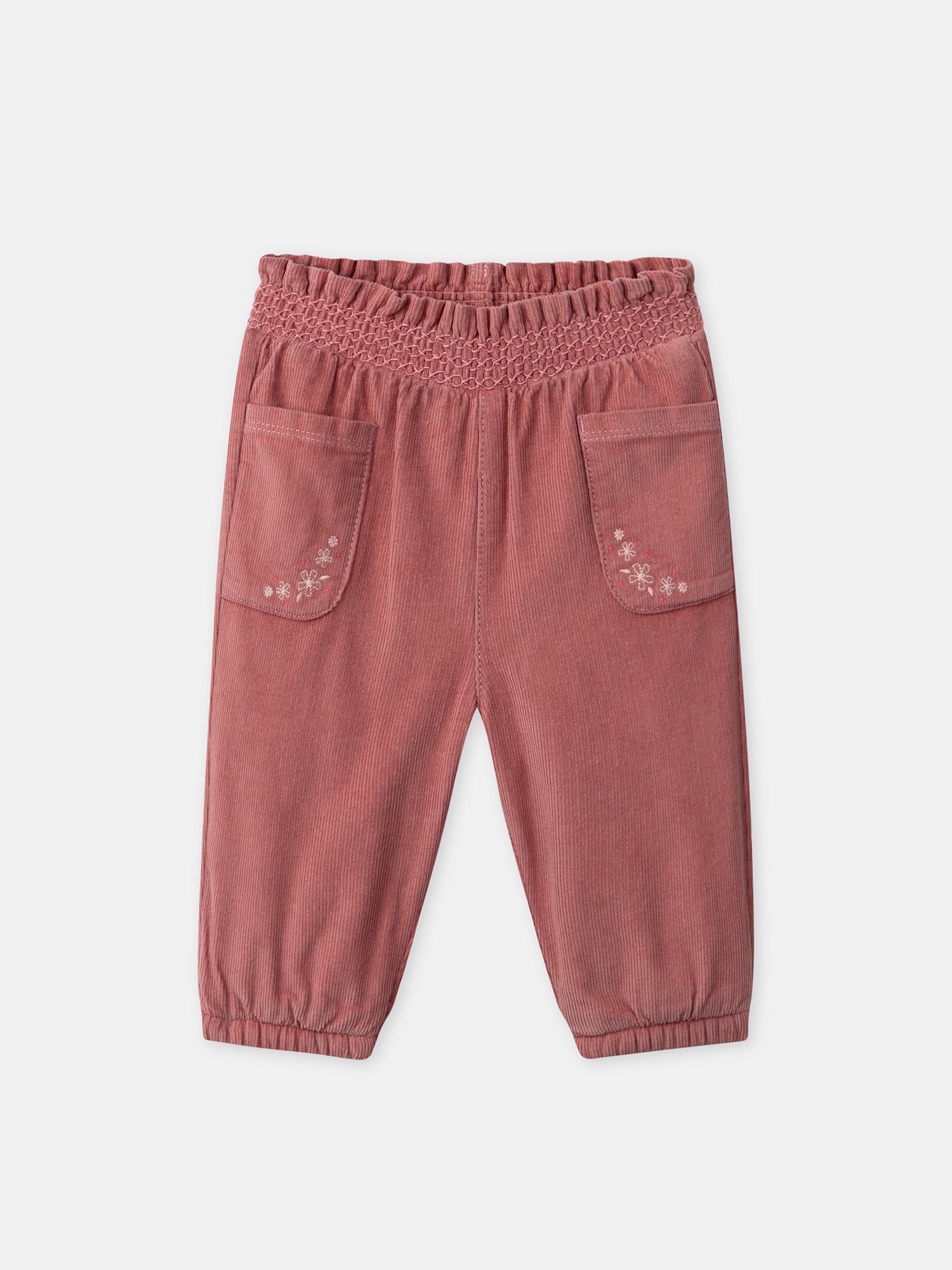 Pantalon rose foncé en velours Bébé Fille