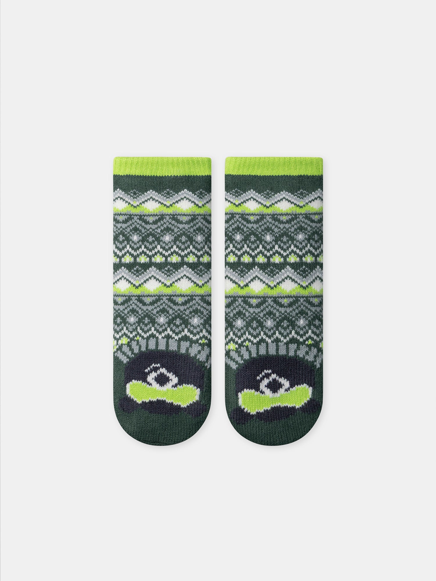 Chaussettes vertes anti-dérapantes Garçon